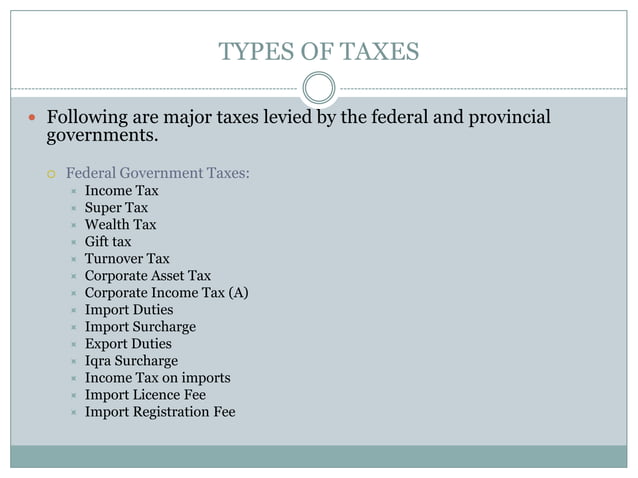 Pakistan Taxation System - Law Presentation | PPTX