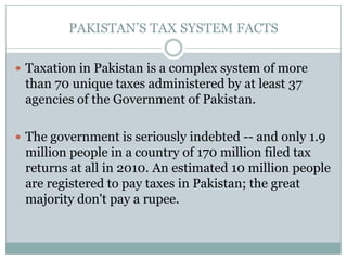 Pakistan Taxation System - Law Presentation | PPTX
