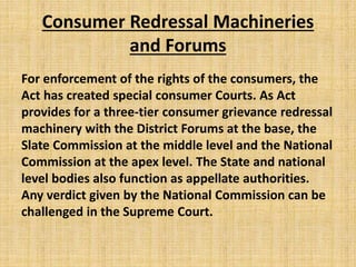 Types Of Consumer Redressal Machinaries And Forums | PPTX