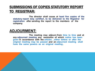 Meeting of the company | PPTX | Business Accounting & Finance | Business