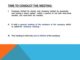 Meeting of the company | PPTX | Business Accounting & Finance | Business