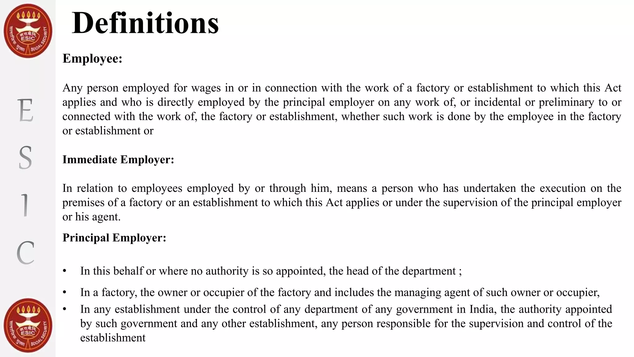 The Employees' State Insurance Act, 1948 | PPTX