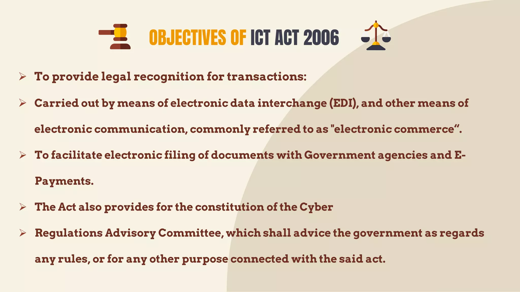 INFORMATION Communication Technology (ICT) ACT | PPTX