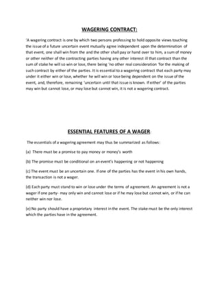 Law project wager | DOCX