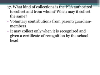 Law Related ( Guidelines on the PTA ) | PPTX