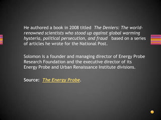 Lawrence Solomon : Solamon Energy Scam Safety News | Solamon Energy | PPT