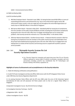 Lawrence teng resume 2015 | DOC