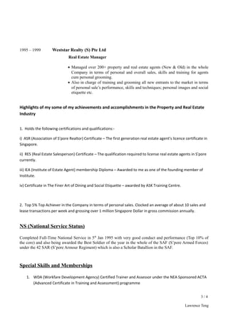 Lawrence teng resume 2015 | DOC
