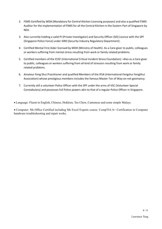 Lawrence teng resume 2015 | DOC