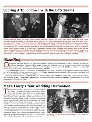 Lawry's Restaurants A La Cart Spring 2010 newsletter | PDF | Bars & Restaurants | Attractions
