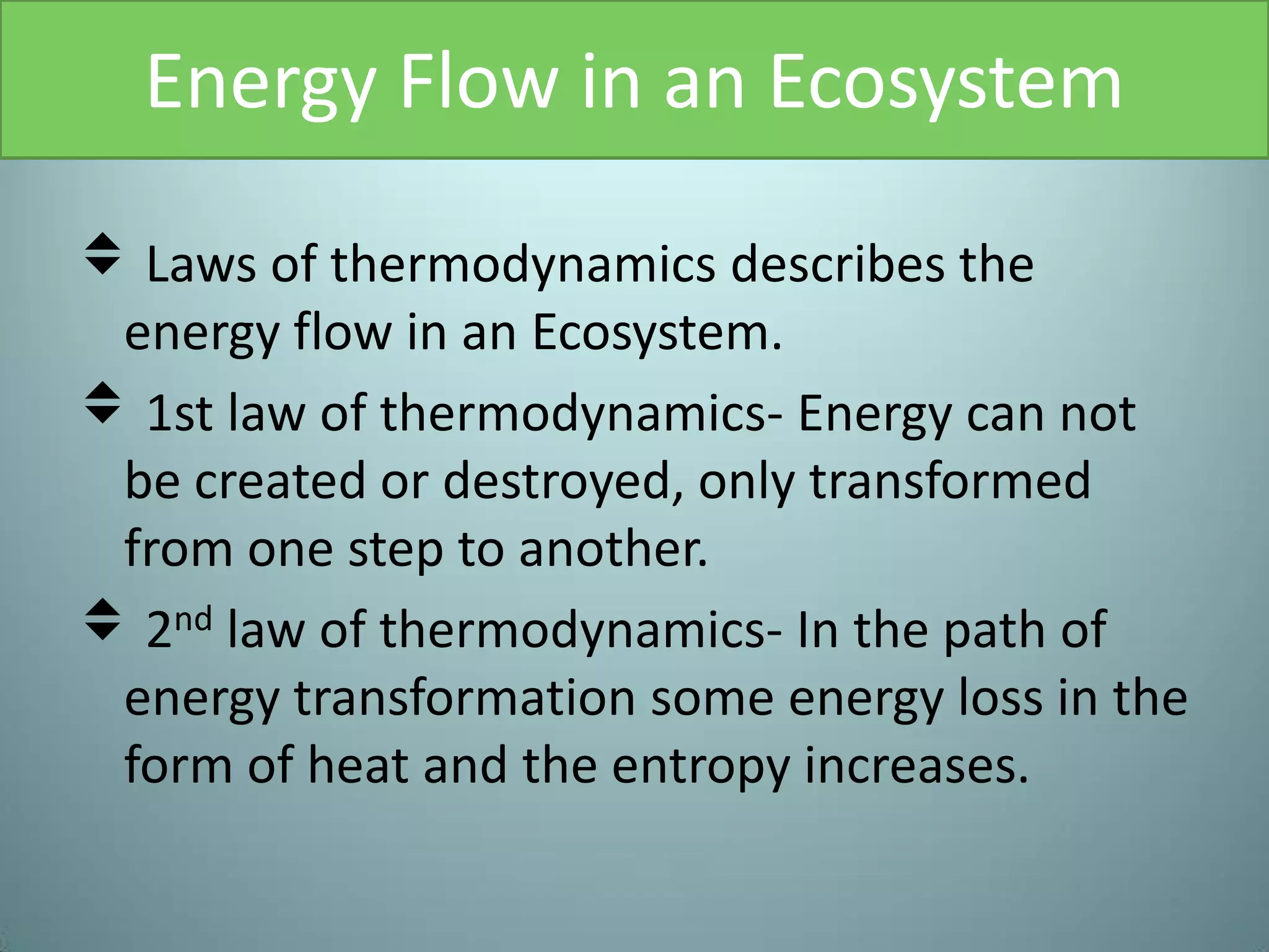 Laws of Thermodynamics in an Ecosystem | PDF