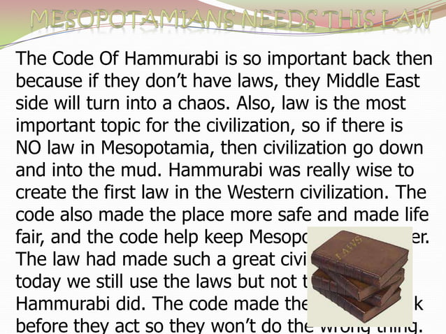 Laws: Code of Hammurabi | PPTX