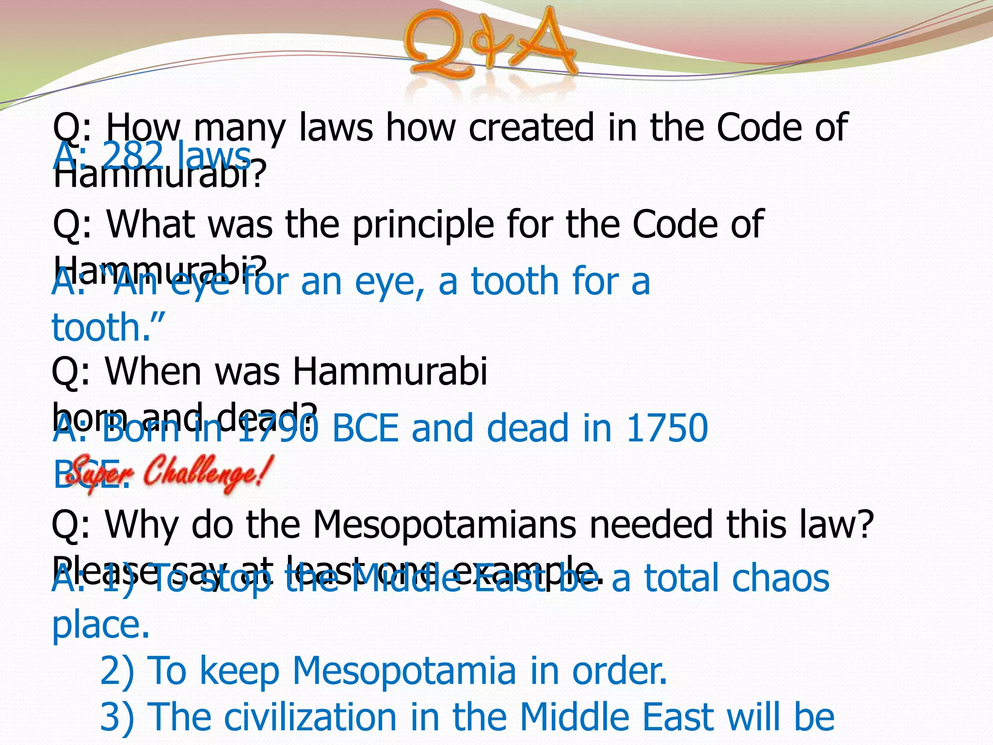 Laws Code Of Hammurabi | PPT