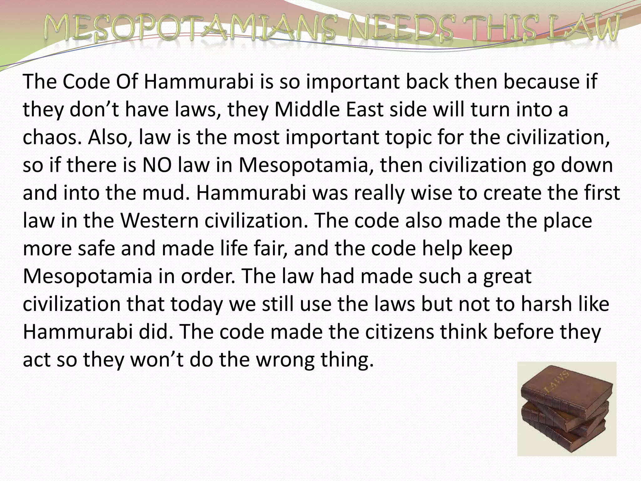 Laws-- code of hammurabi | PPTX