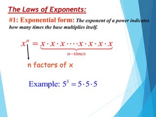 IT IS THE LAWS OF EXPONENTS WITH EXAMPLES AND DRILLS | PPT