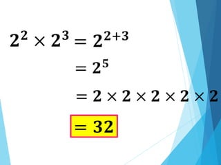 IT IS THE LAWS OF EXPONENTS WITH EXAMPLES AND DRILLS | PPT