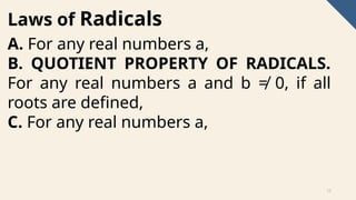 Laws-of-Radicals Examples and Activities | PPTX
