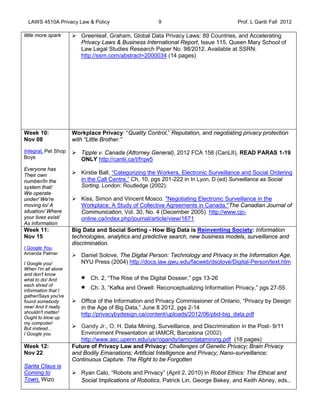 Laws 4510 Privacy Law And Policy 2012 | PDF