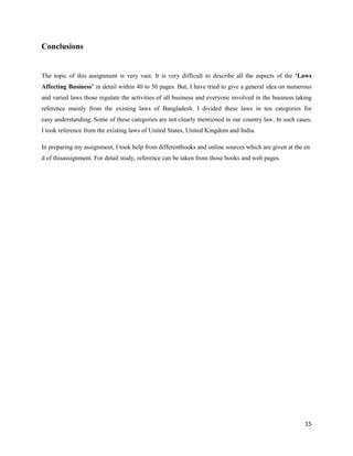 Laws affecting business | DOCX