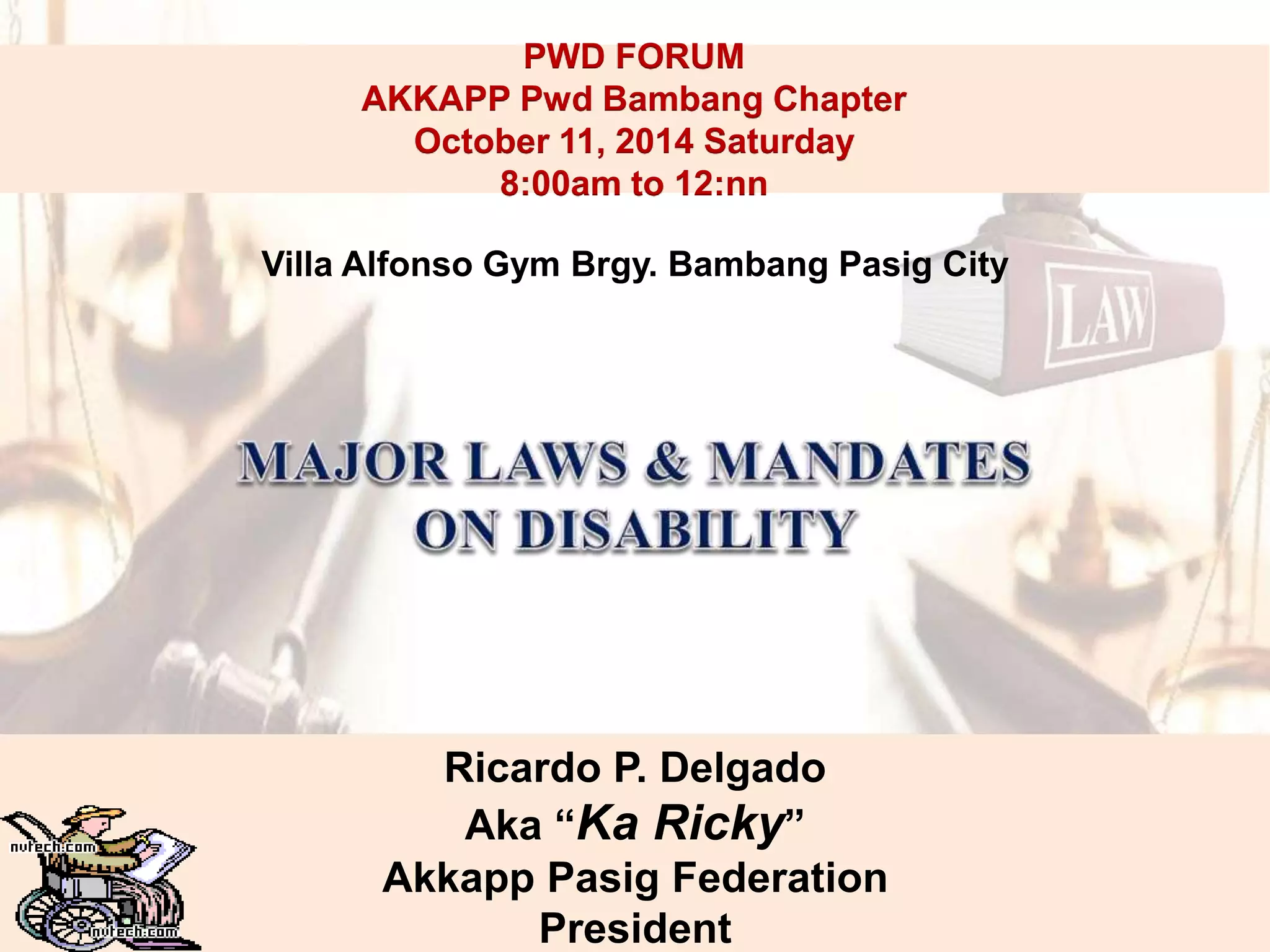 Laws And Mandates For Persons With Disabilities | PPTX
