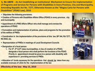 Laws And Mandates For Persons With Disabilities | PPTX