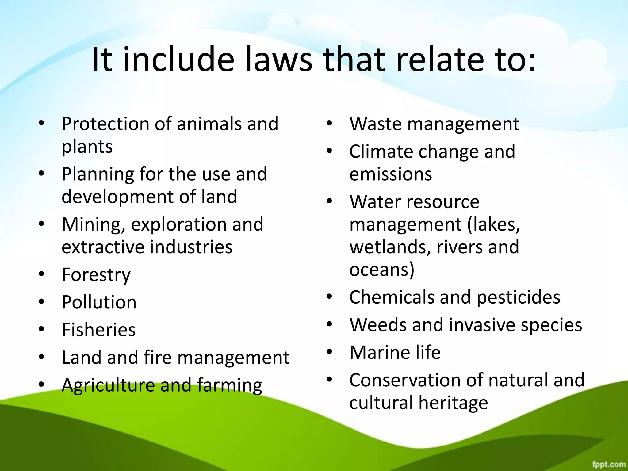 Environmental Treaties, Laws and Policies | PPTX