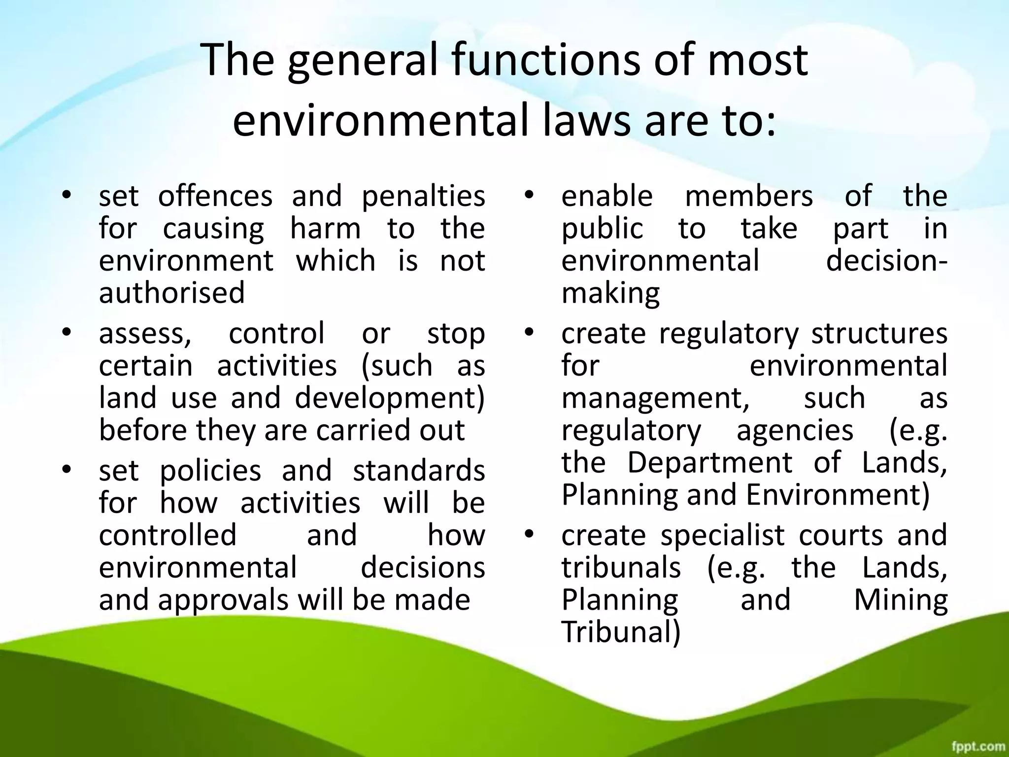 Environmental Treaties, Laws and Policies | PPTX
