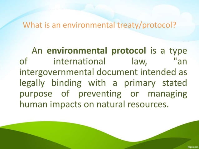 Environmental Treaties, Laws and Policies | PPTX | Environmental ...