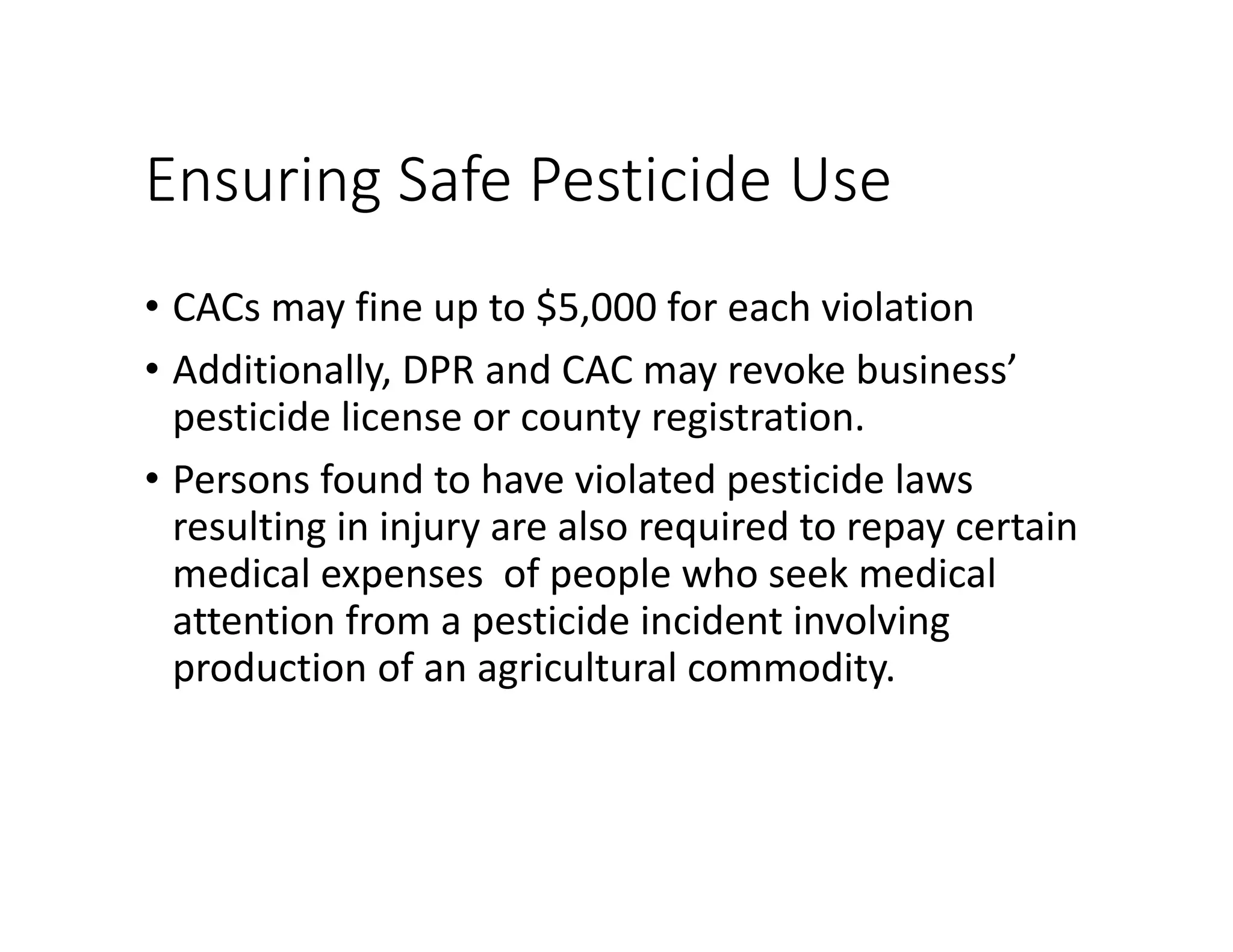 Pesticide Laws and Regulations | PDF