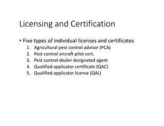 Pesticide Laws and Regulations | PDF