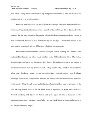 Law School Admissions Personal Statement | PDF