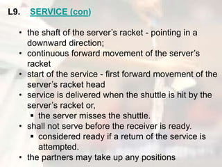 Laws of badminton | PPTX
