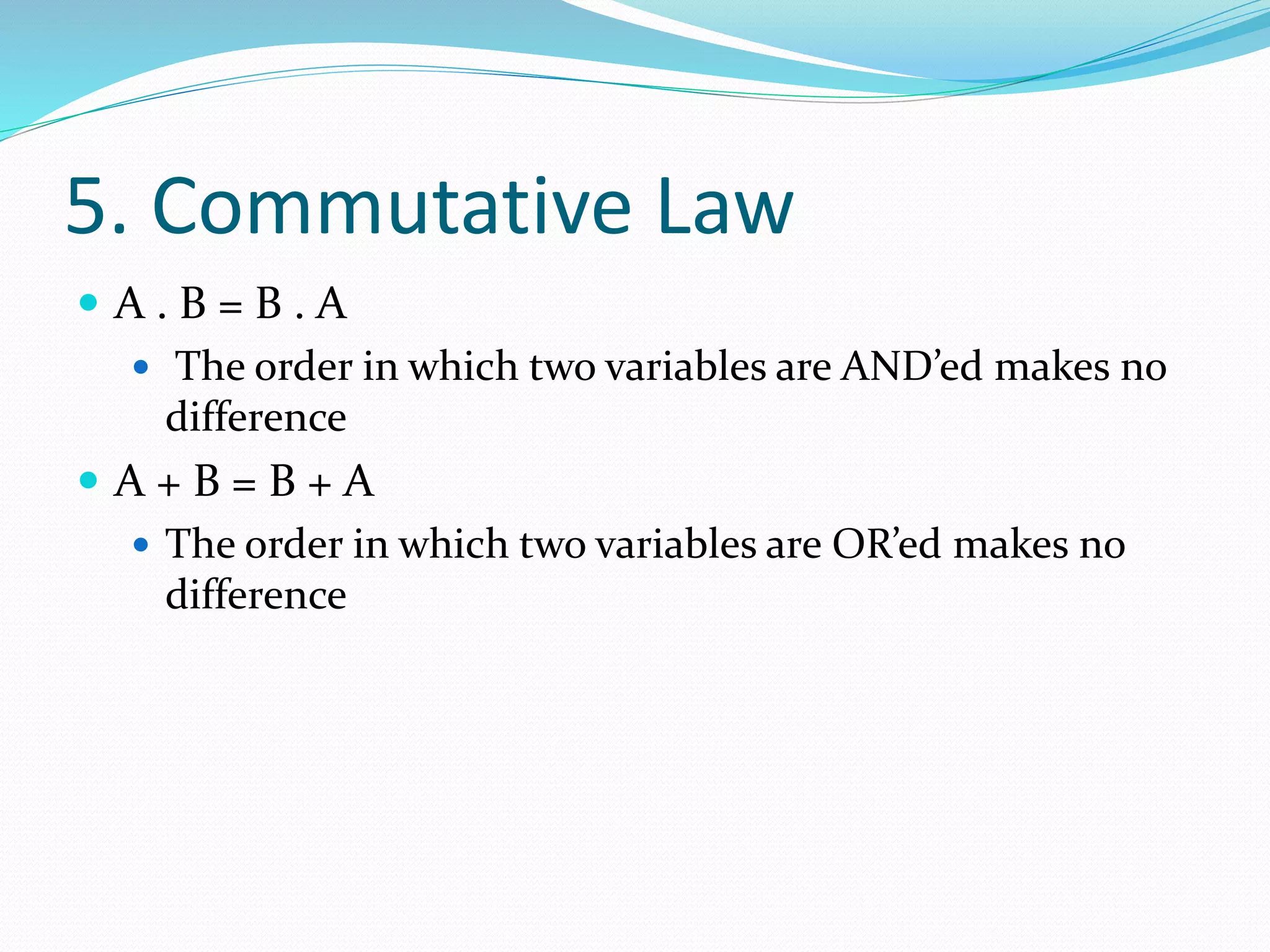 Laws of boolean algebra | PPTX