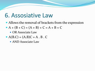 Laws of boolean algebra | PPTX