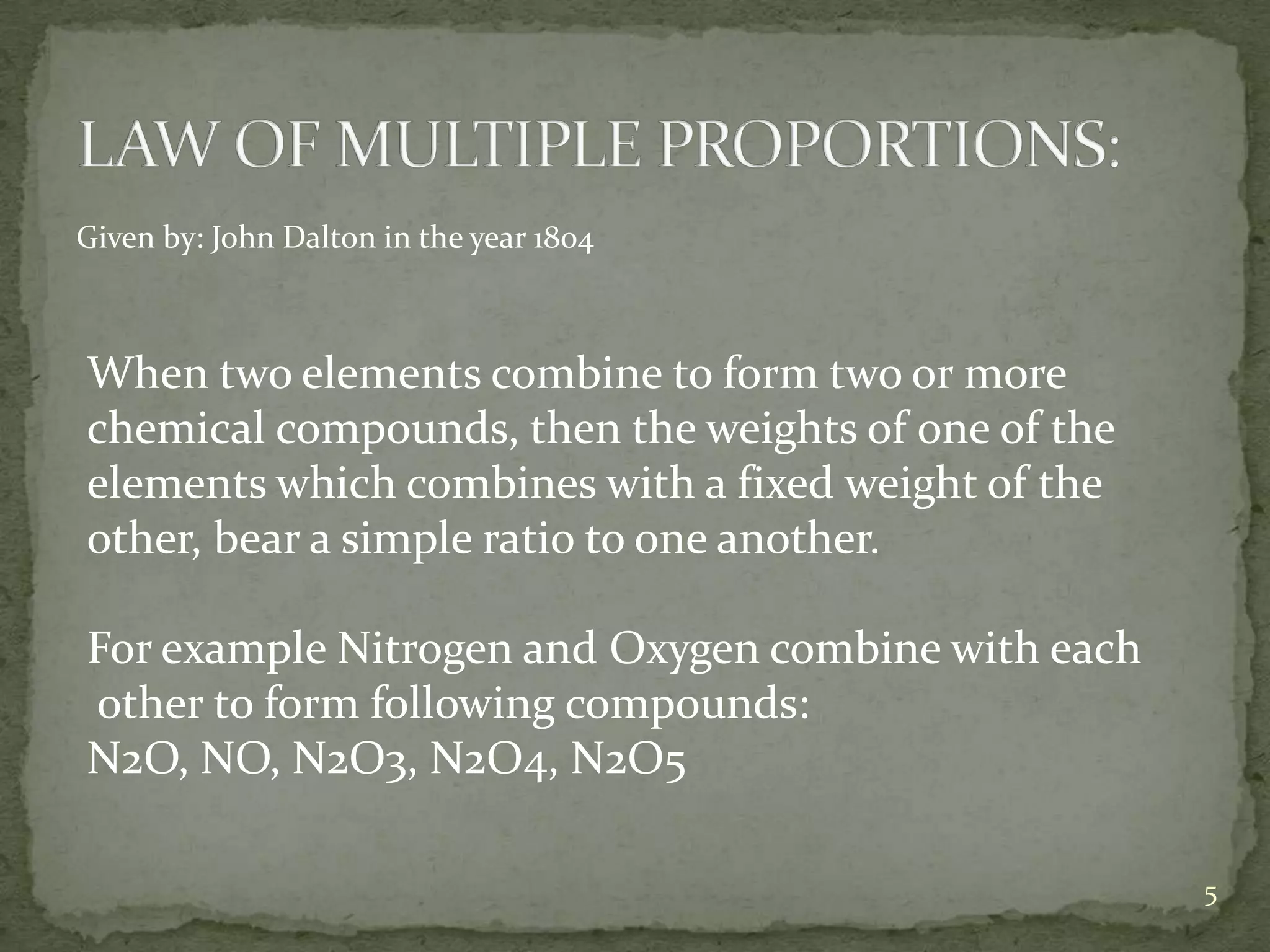 Laws of chemical combination | PPSX