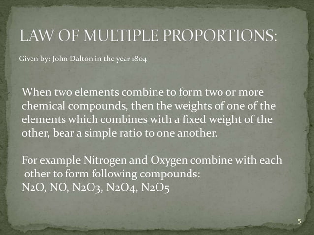 Laws of chemical combination | PPSX
