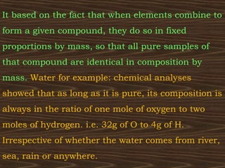 Laws of chemical combinations | PPT
