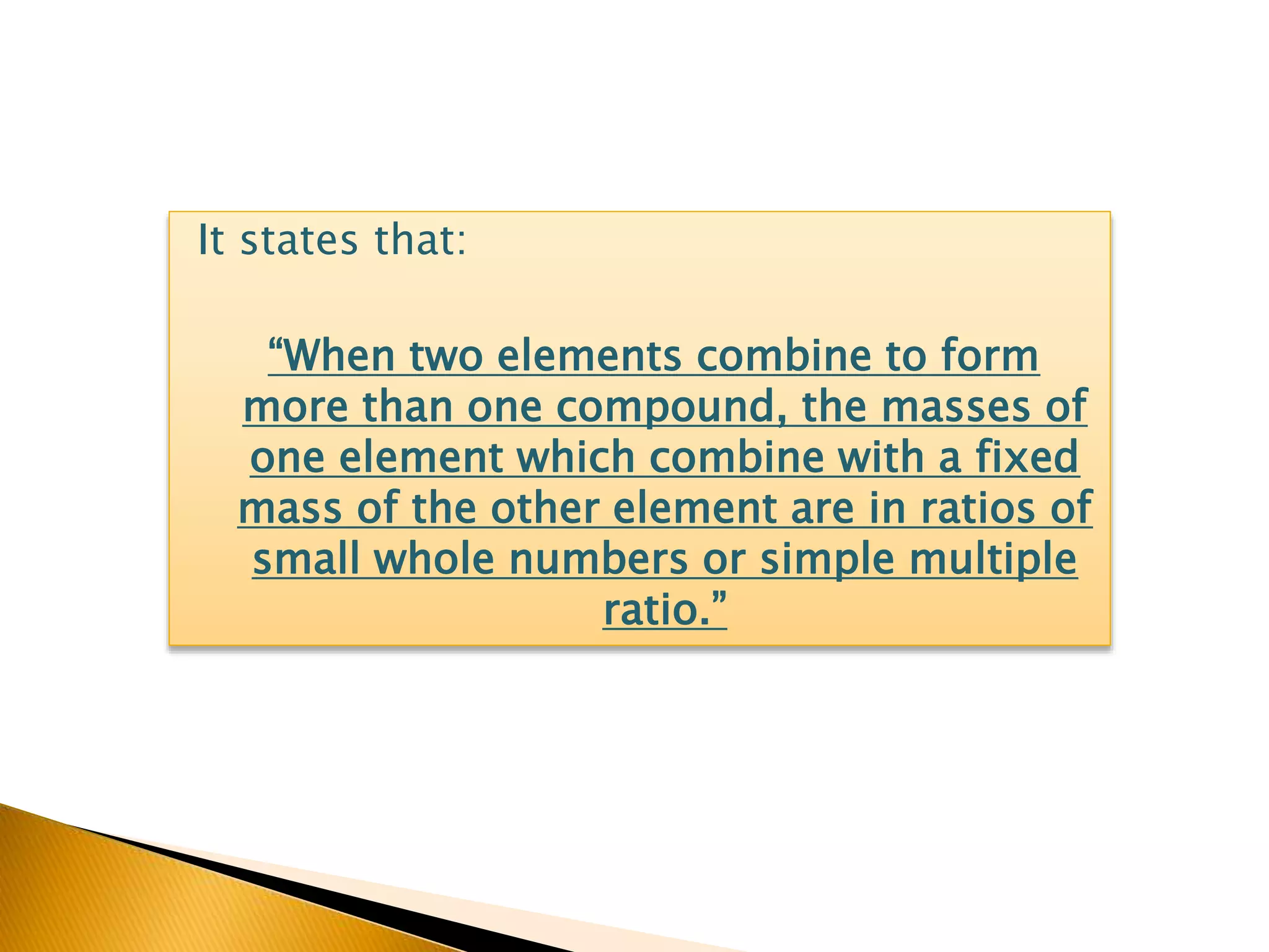 Laws of chemical combinations, prepared by Saliha Rais | PPTX