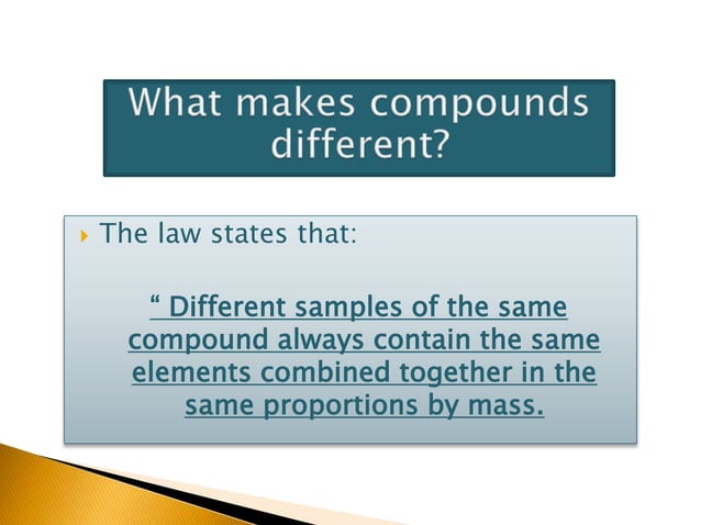 Laws of chemical combinations, prepared by Saliha Rais | PPTX ...