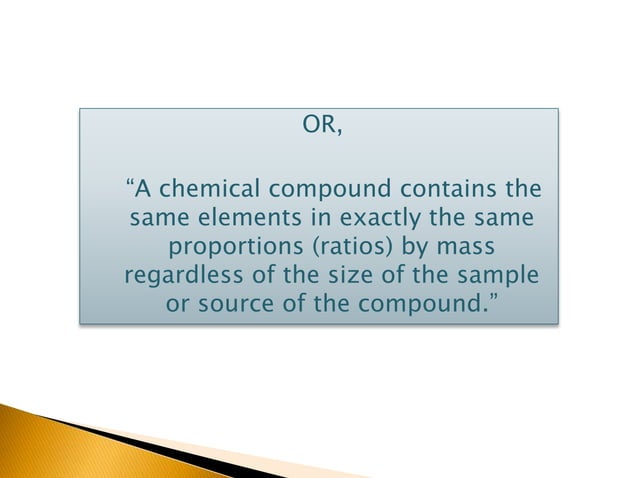Laws of chemical combinations, prepared by Saliha Rais | PPTX ...