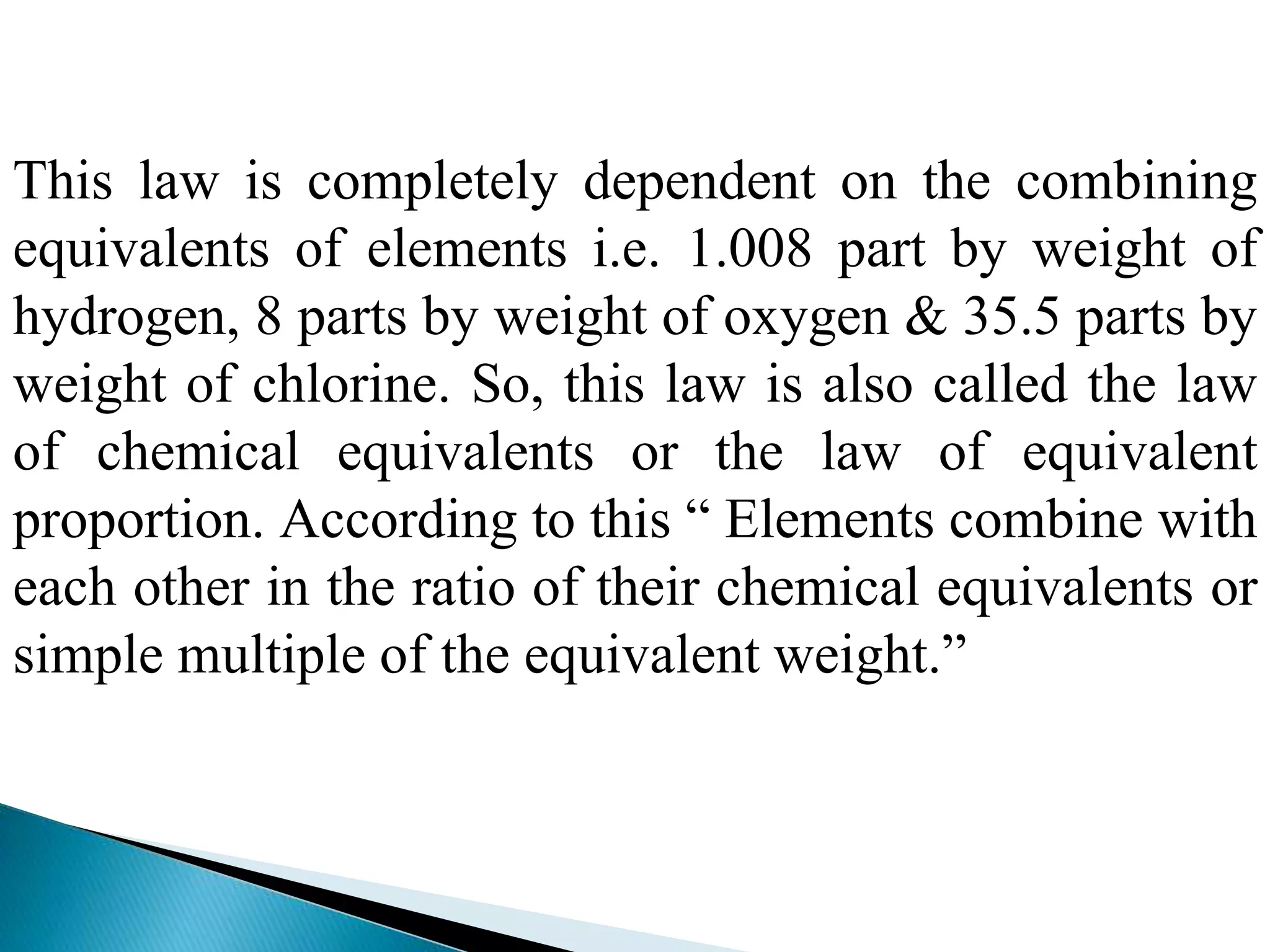 Laws of chemical combination, Grade XI and XII | PPTX