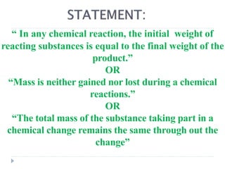 Laws of chemical combination, Grade XI and XII | PPTX