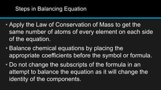 Laws of conservation and balancing | PPT