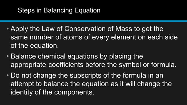 Laws of conservation and balancing | PPT