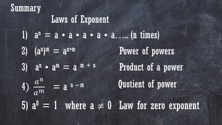 Laws of Exponent | PDF | Physics | Science