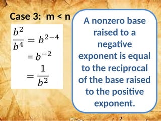 Discussion of Laws of Exponent and Its Propertiespptx | PPT