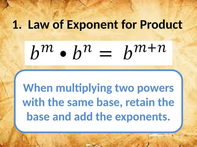Discussion of Laws of Exponent and Its Propertiespptx | PPT