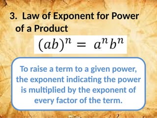 Discussion of Laws of Exponent and Its Propertiespptx | PPT