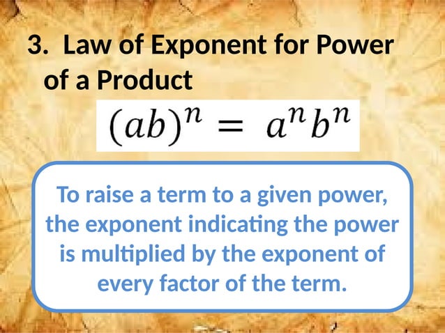 Discussion of Laws of Exponent and Its Propertiespptx | PPT