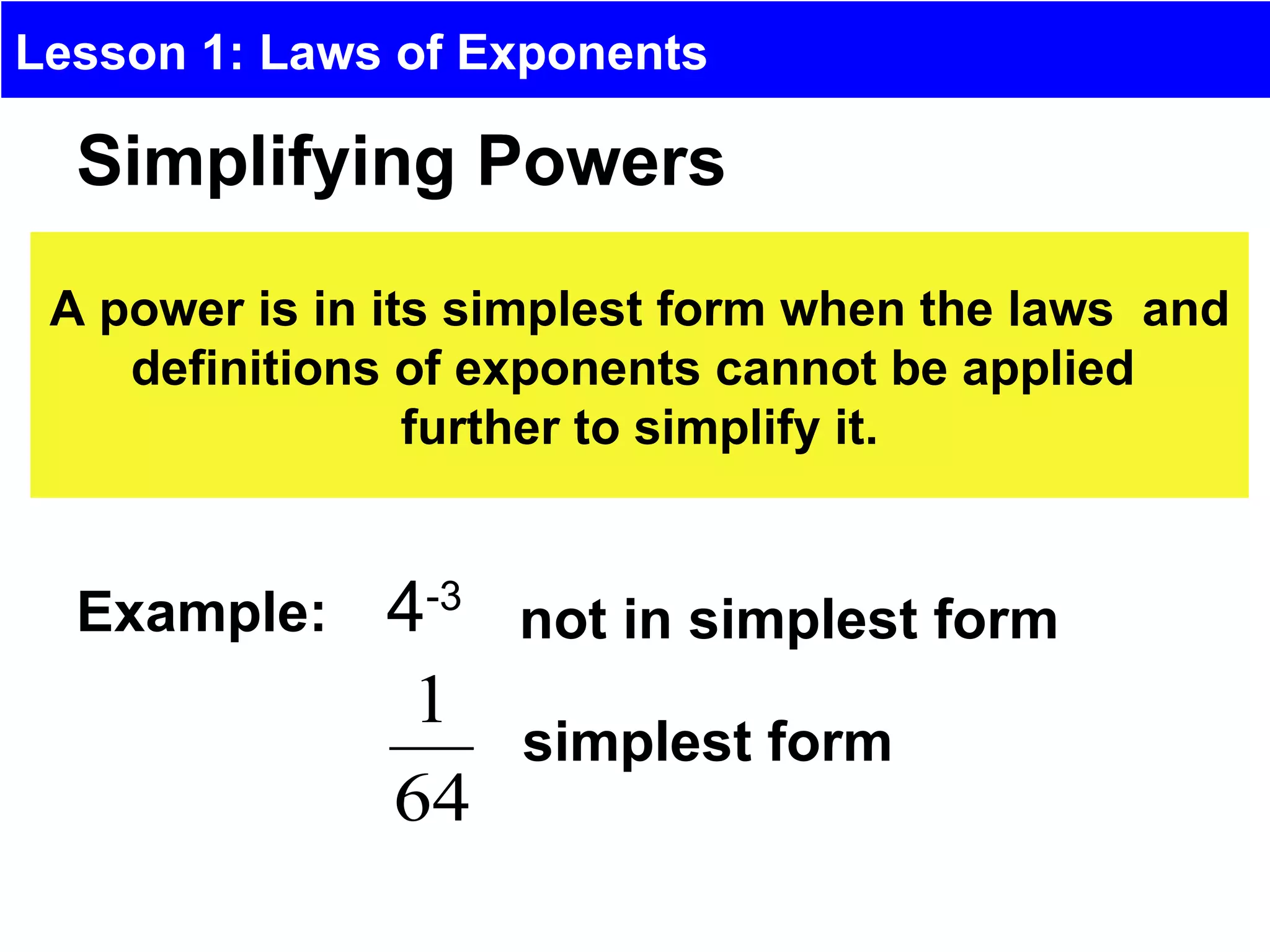 Laws Of Exponents | PPT